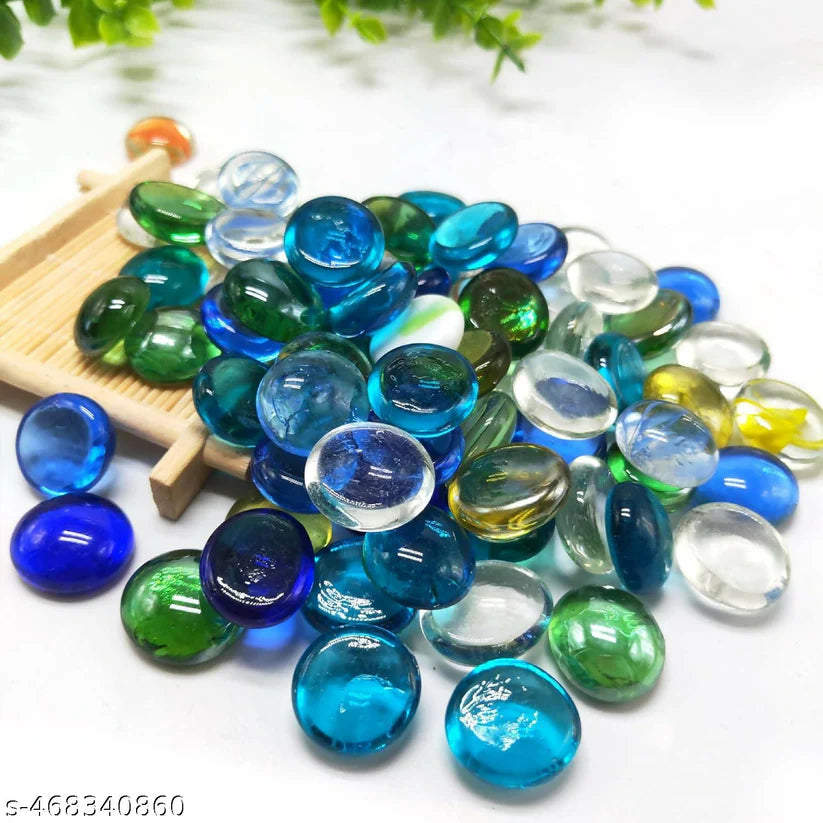 Decorative Flat Glass Pebbles - Assorted Colors – GreenDNA® India