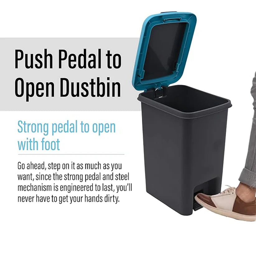 Plastic Push N Pedal Dust Bin | Hands-Free Operation – GreenDNA® India