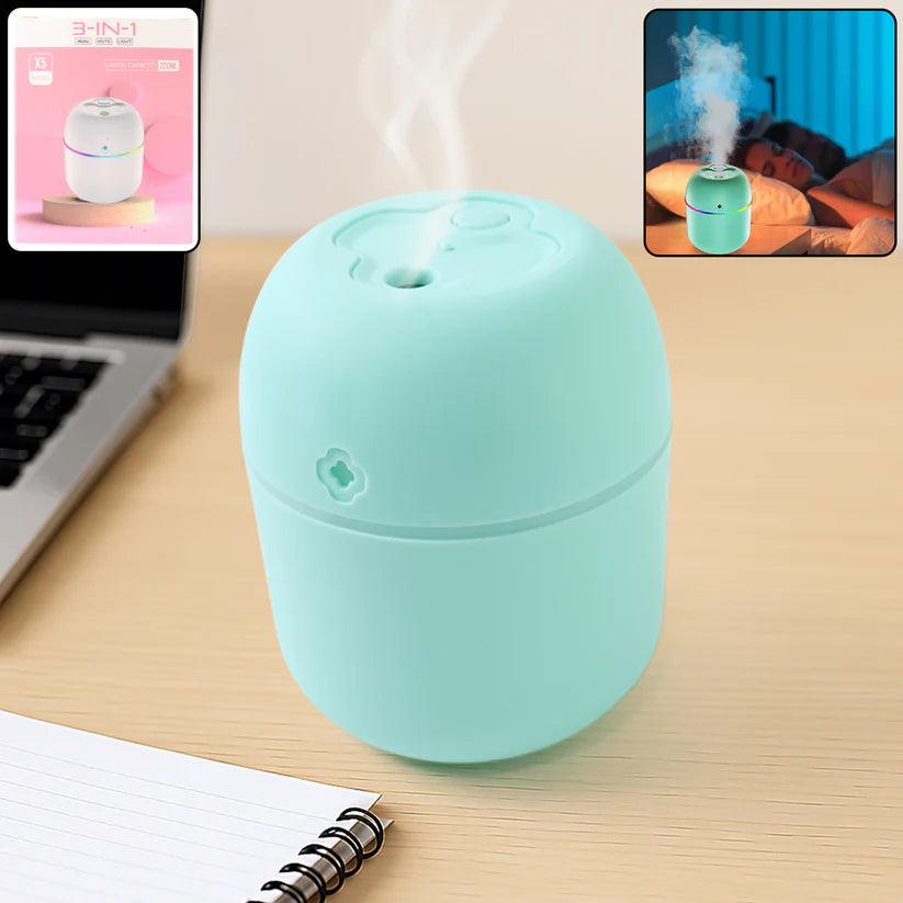 Portable Mini USB Humidifier with Light, Cool Mist & Essential Oil Dif ...