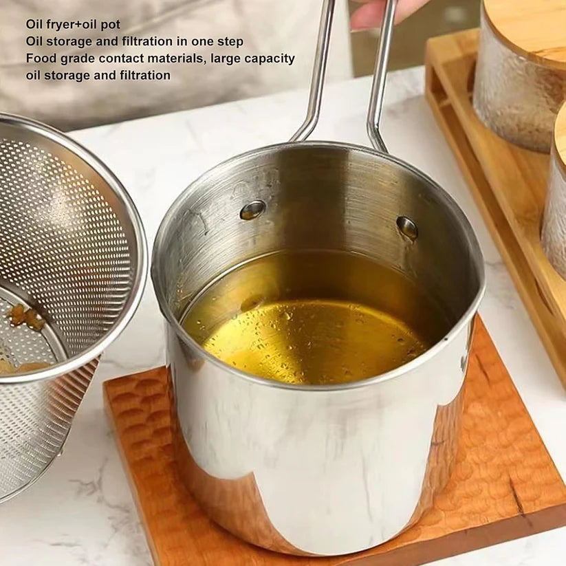 Small Deep Frying Pot With Strainer Basket – GreenDNA® India